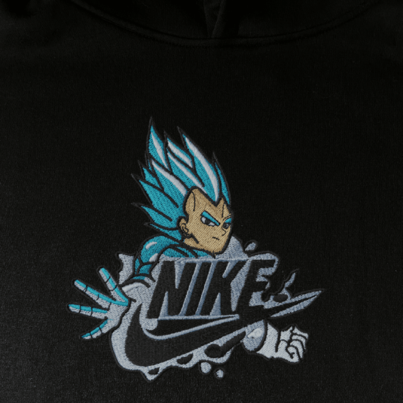 Blue Saiyan Vegeta Embroidered Hoodie - Neko In The Box