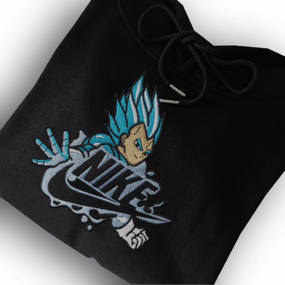 Blue Saiyan Vegeta Embroidered Hoodie - Neko In The Box