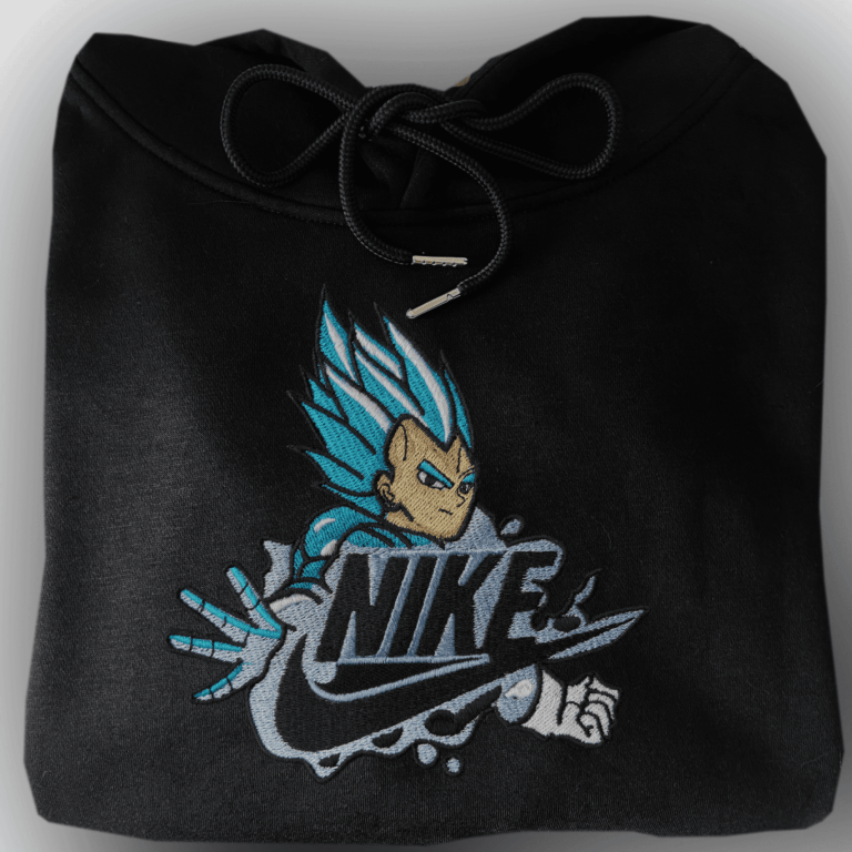 Blue Saiyan Vegeta Embroidered Hoodie - Neko In The Box