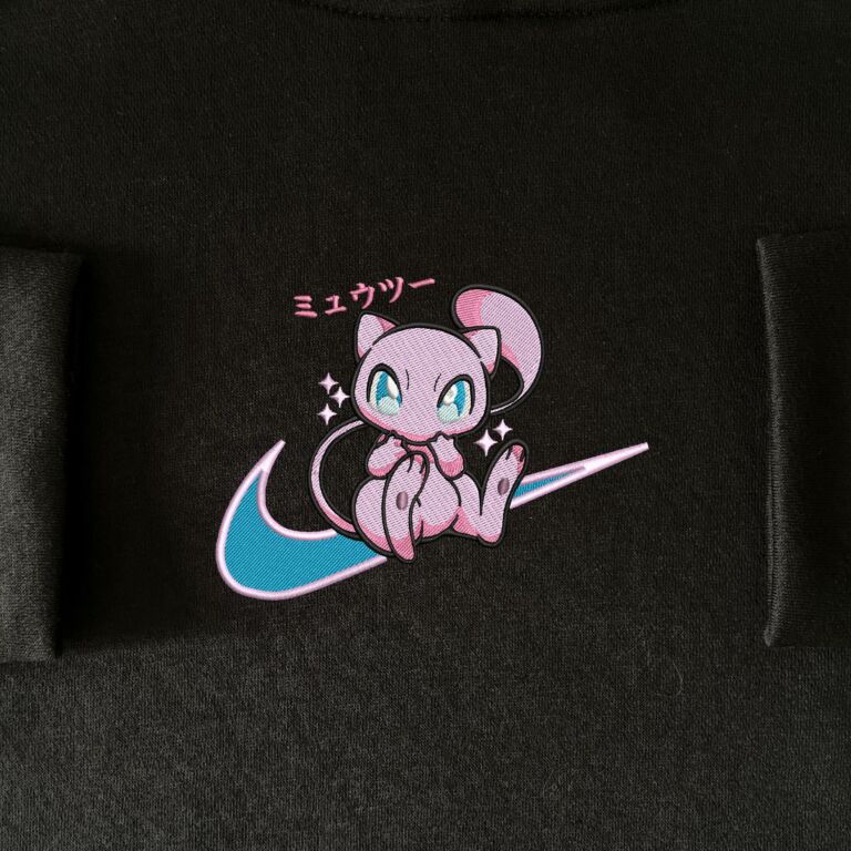 Mewtwo Blink Embroidered Hoodie - Neko In The Box