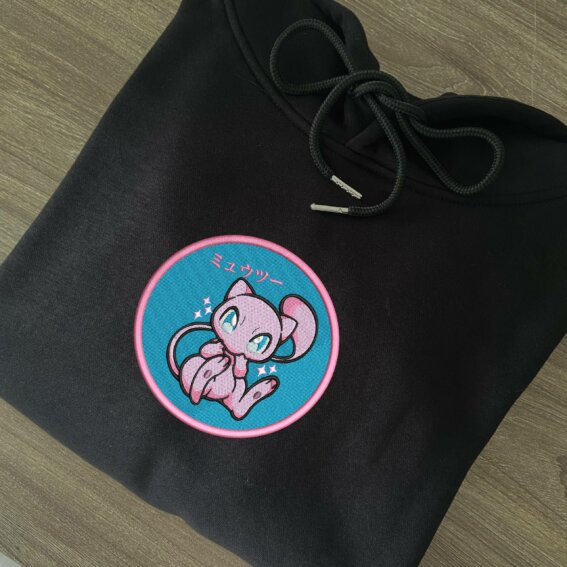 Mewtwo Blink Art Embroidered Hoodie - Neko In The Box