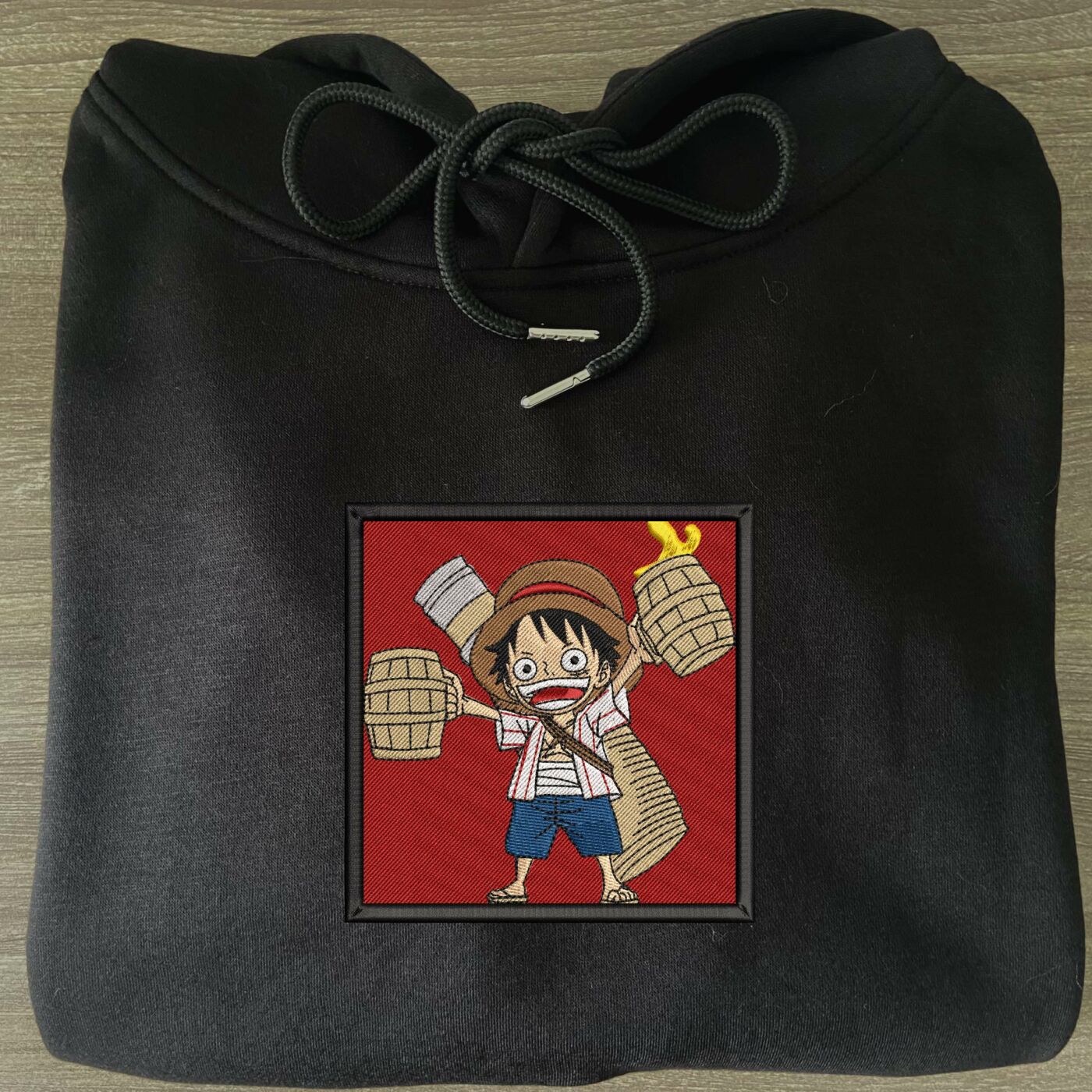 Luffy Beer Art Embroidered Hoodie - Neko In The Box
